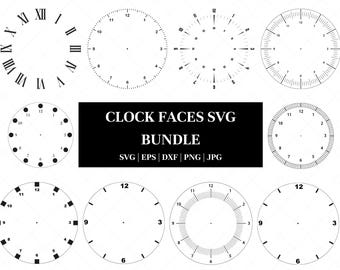 CLOCK FACE SVG Bundle, Clock Face Clipart, Clock Face Svg for Cricut ...