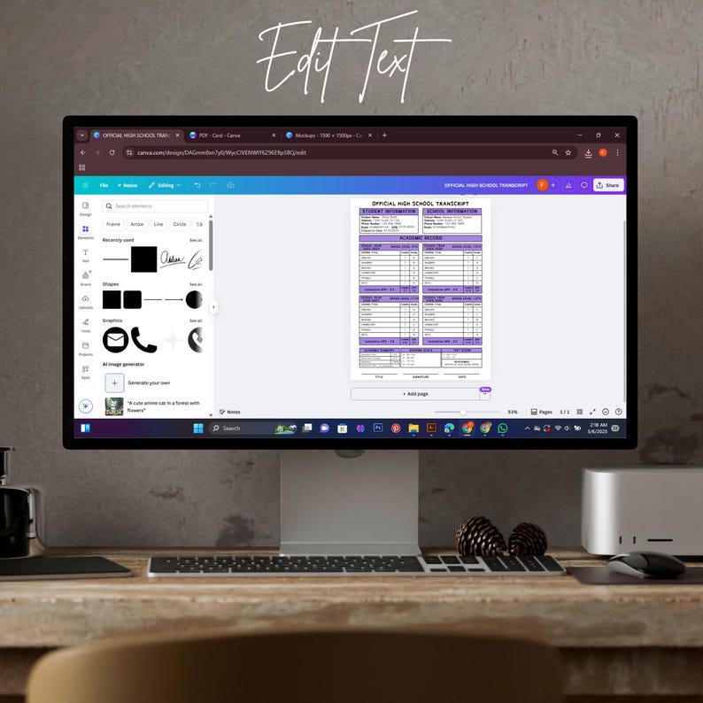 Editable High School Transcript Template | Homeschool Transcript PDF ...