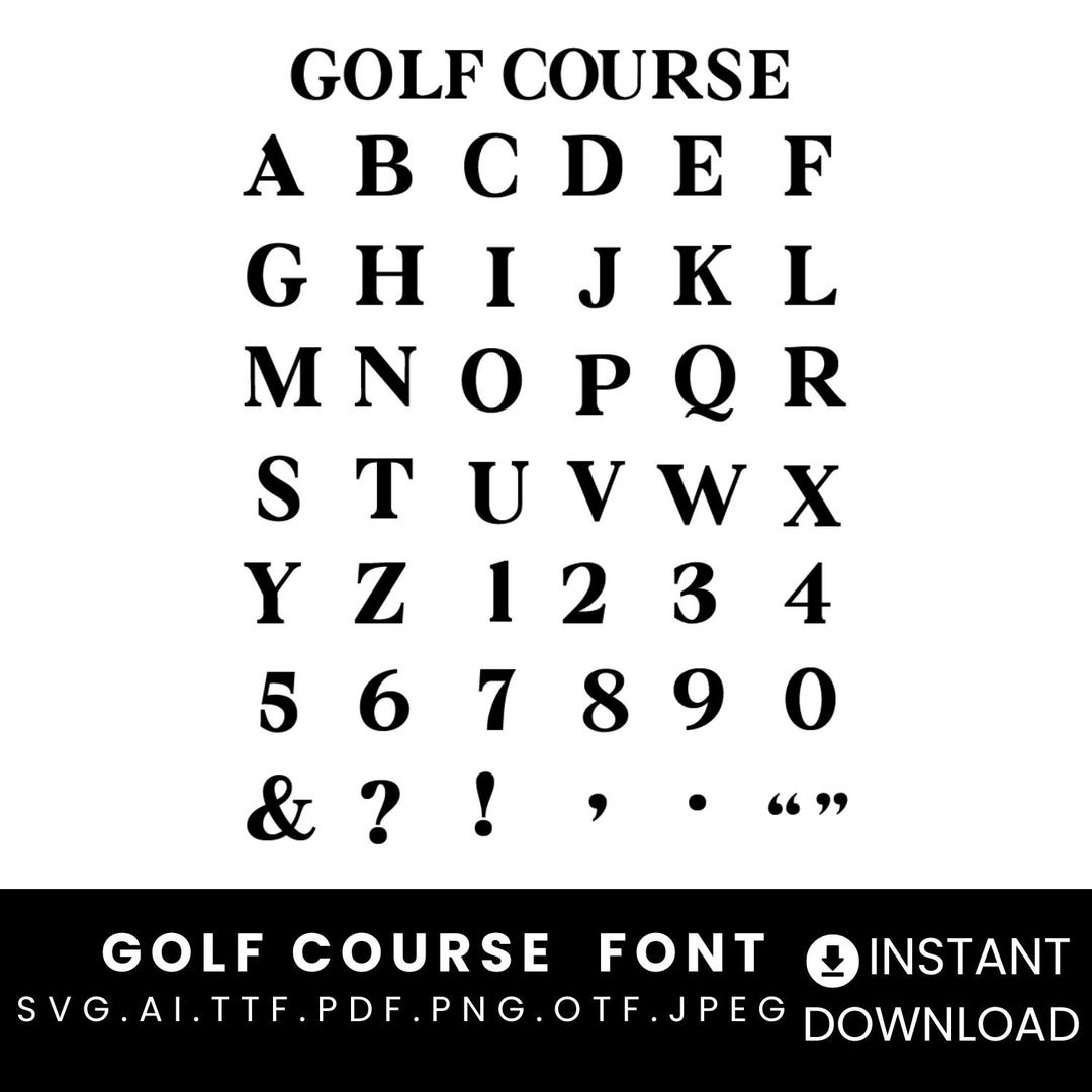 Golfer OTF Font File Dad Golf Course Opentype Font OTF Golf Tournament ...