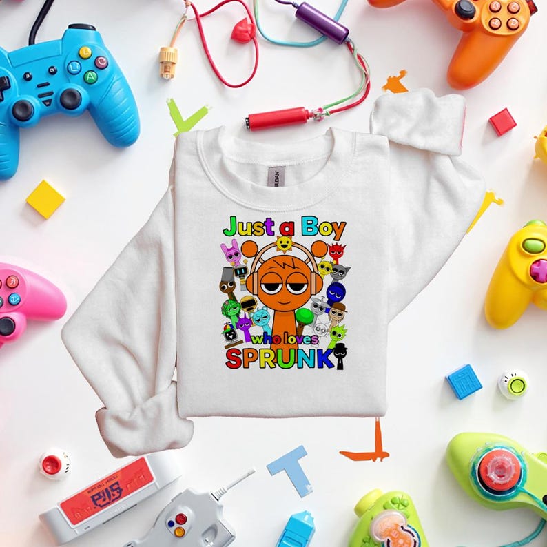 Sprunki Oren Just A Boy Who Loves Sprunki Sweatshirt Gaming Enthusiast ...
