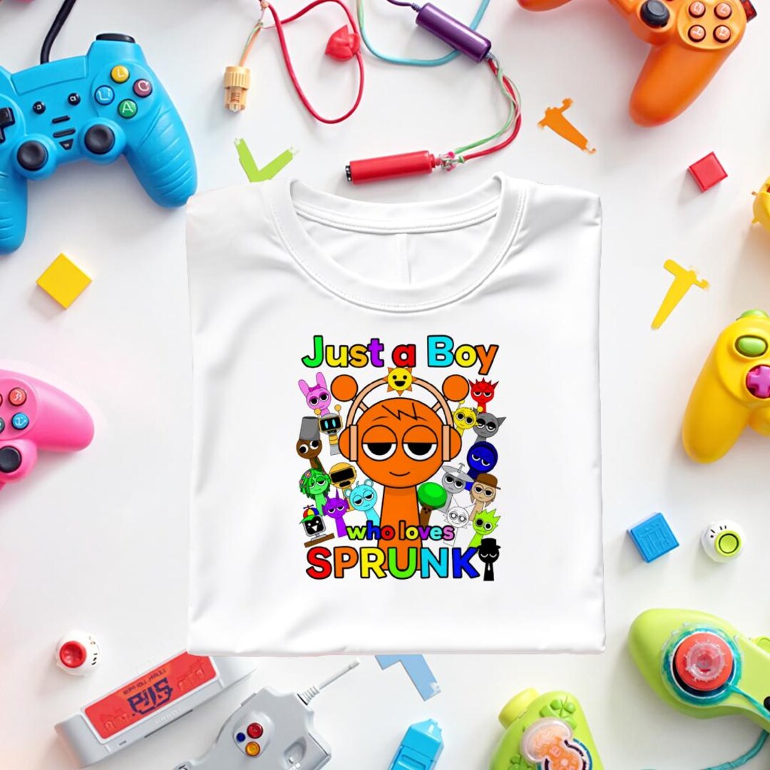 Sprunki Oren Just A Boy Who Loves Sprunki T-shirt Gaming Enthusiast ...