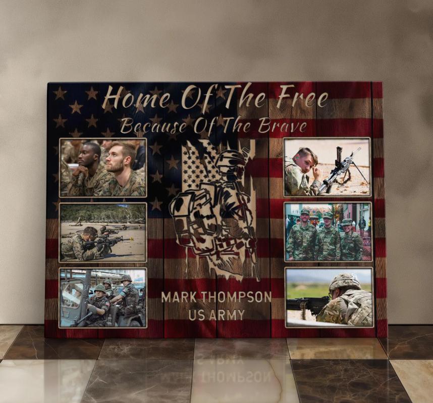 Personalized Military Photo Collage Framed Canvas, Print Photo Frame ...