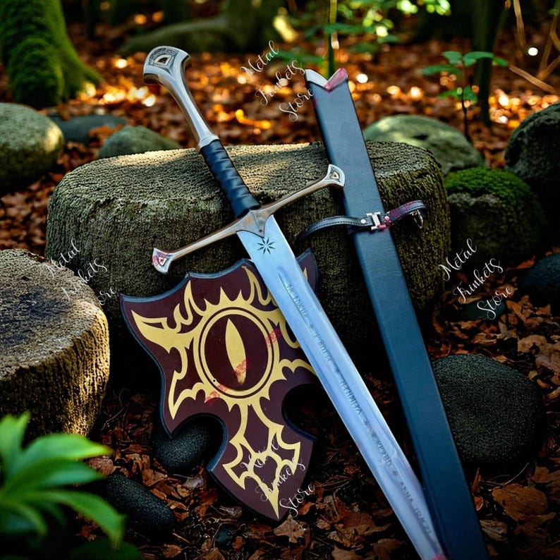 Narsil Anduril Sword King Aragorn Lord of the Rings LOTR Replica W ...