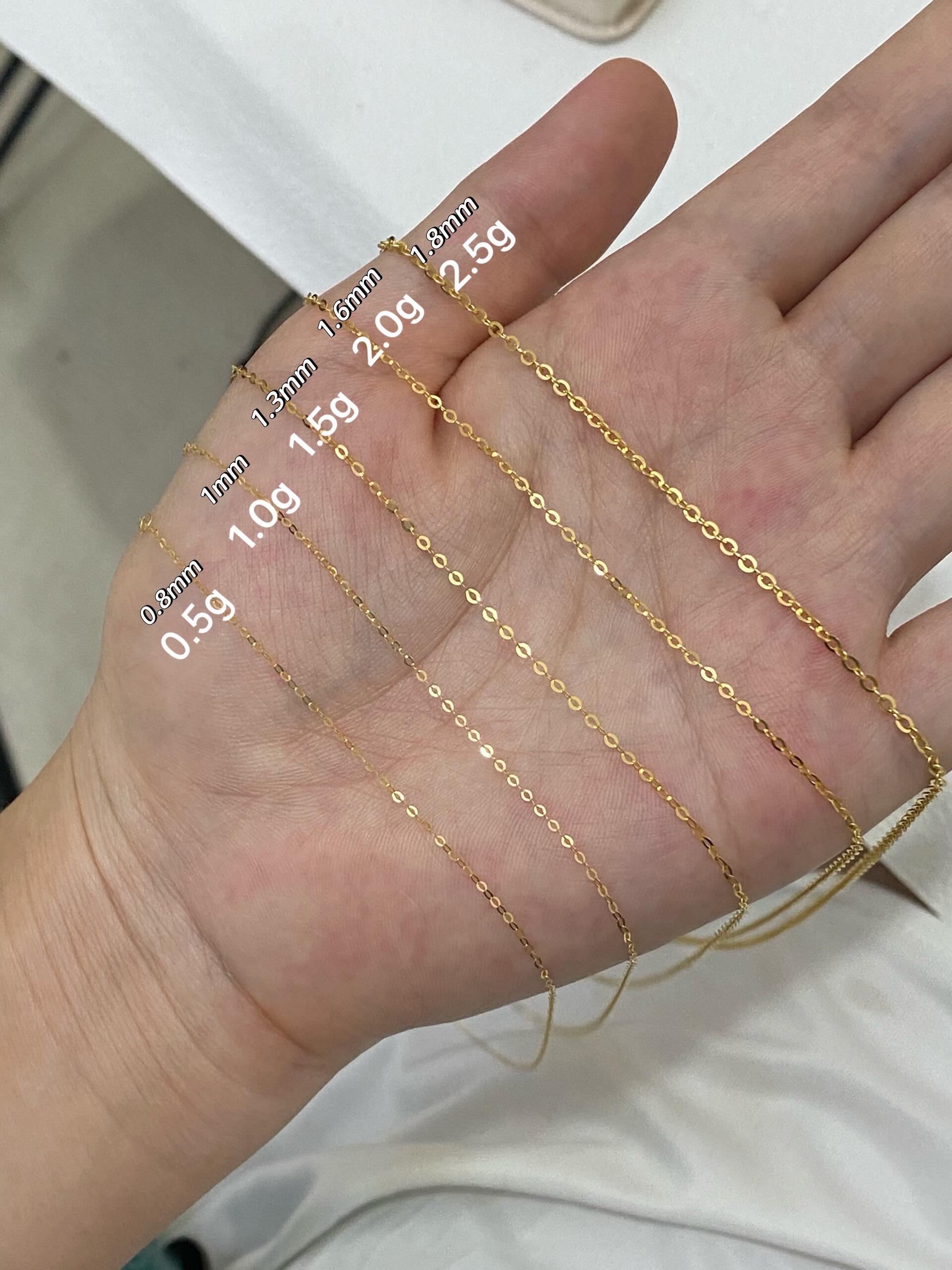 18k Solid Gold Diamond Cut Cable Chain - Yellow, White, Rose Gold - Etsy