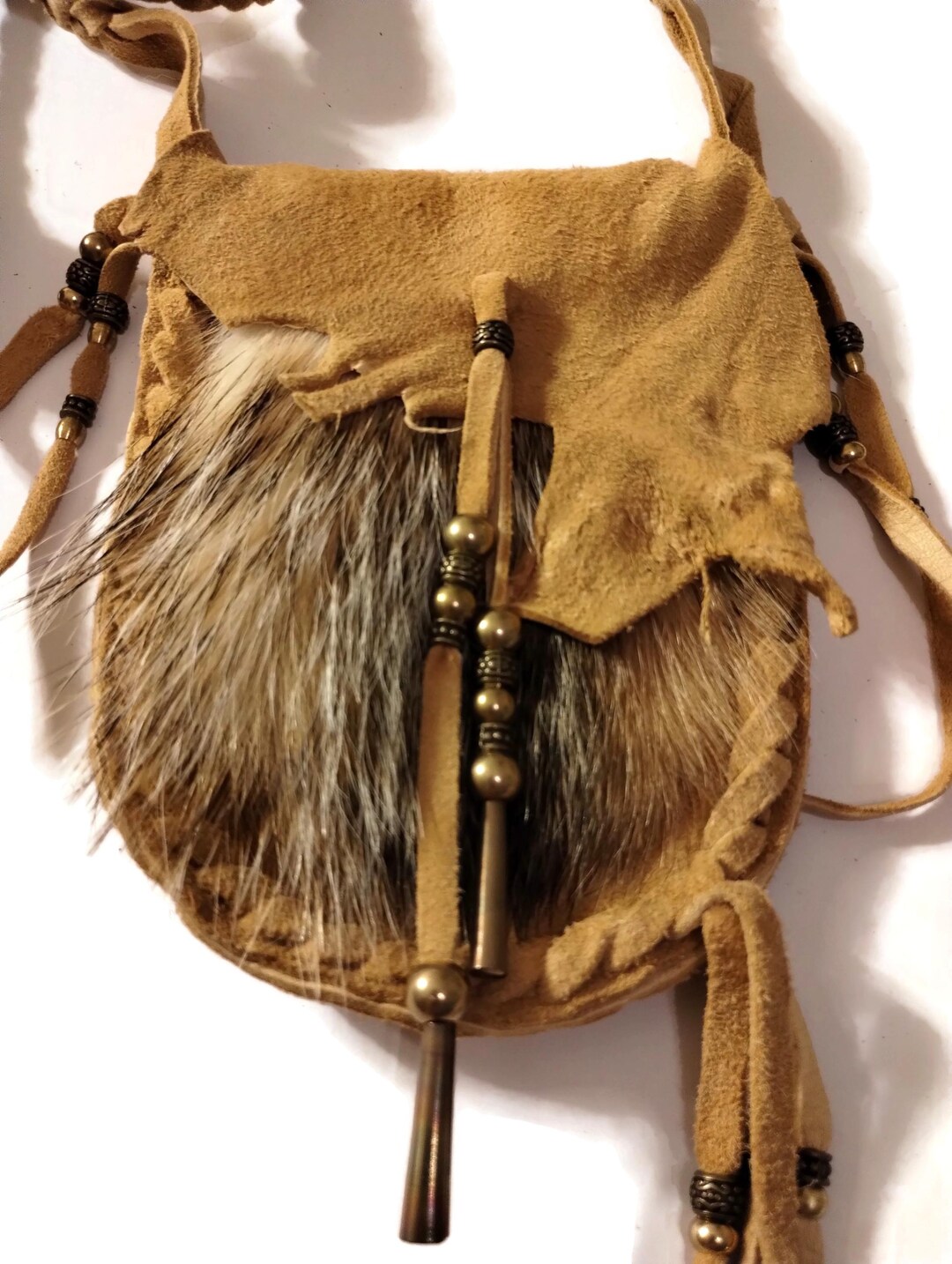Medicine Bag/6x6 Crossbody/smoke Deer Skin Bag/badger Fur/possible Bag ...