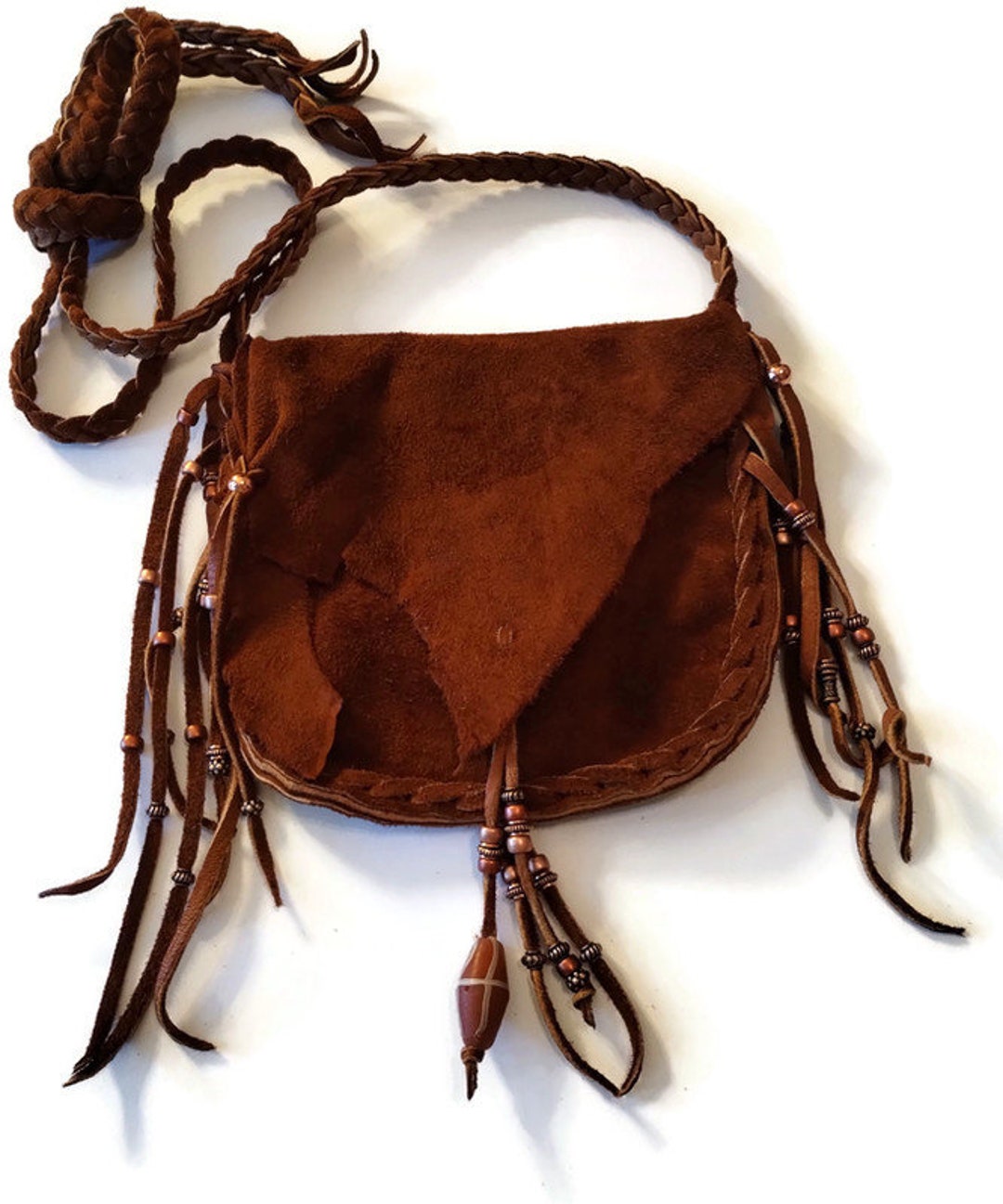 Medicine Bag/6x6 Crossbody Tobacco Deer Skin/antler Tip Bag/purse ...
