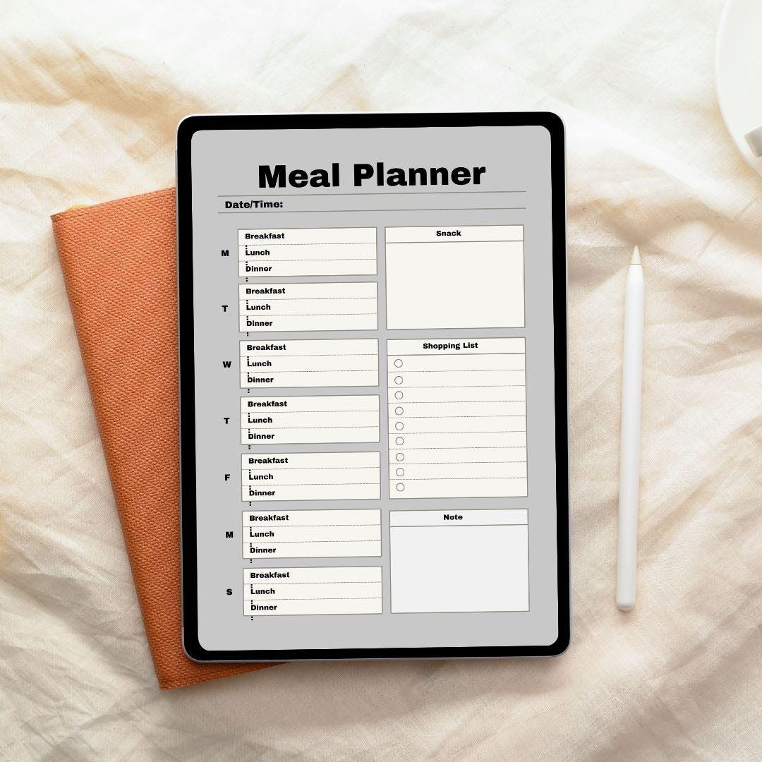 Minimalist Beige Meal Planner, Weekly & Daily Organizer - Etsy