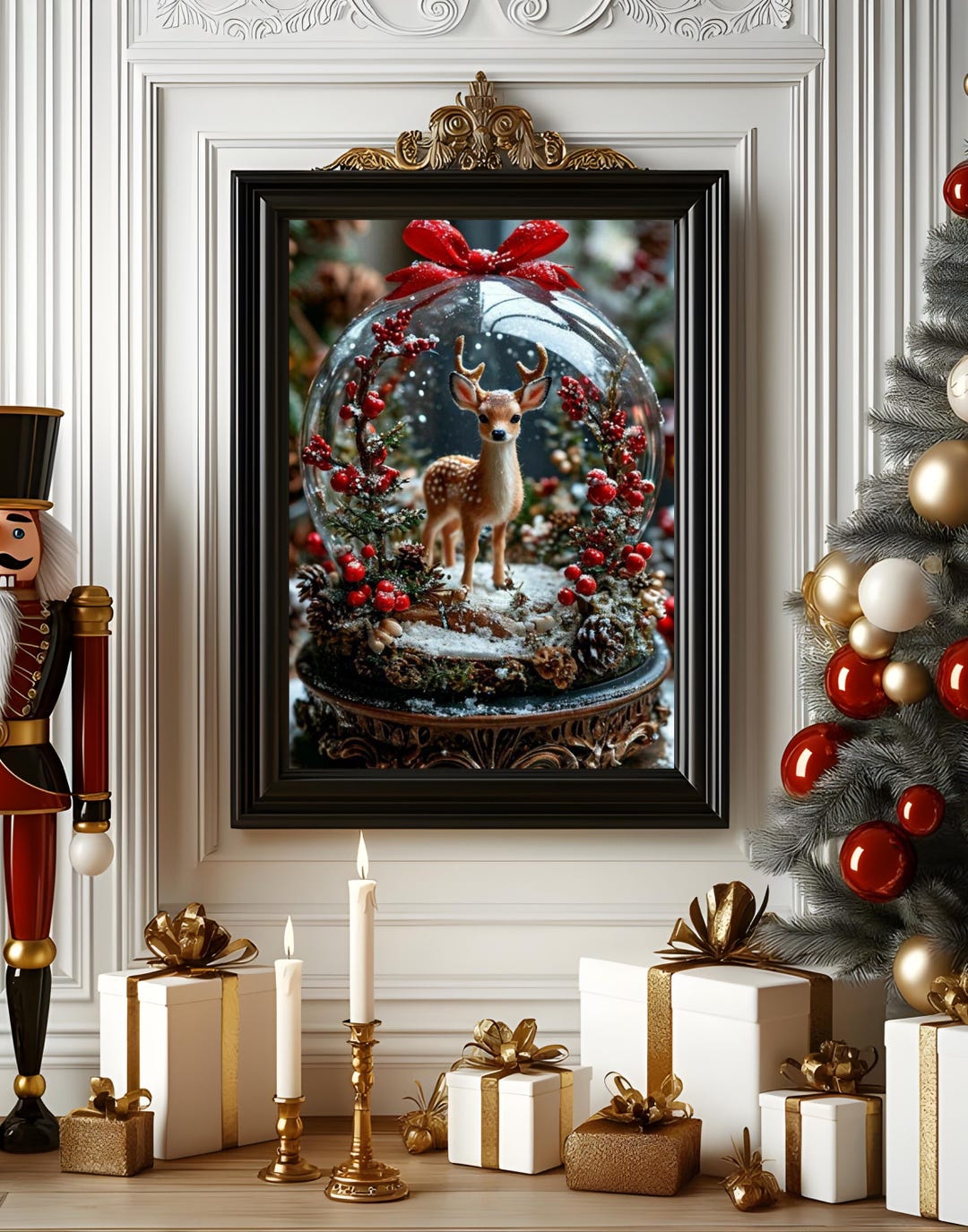 Handcrafted Reindeer Snow Globe, Winter Wonderland Collectible - Etsy