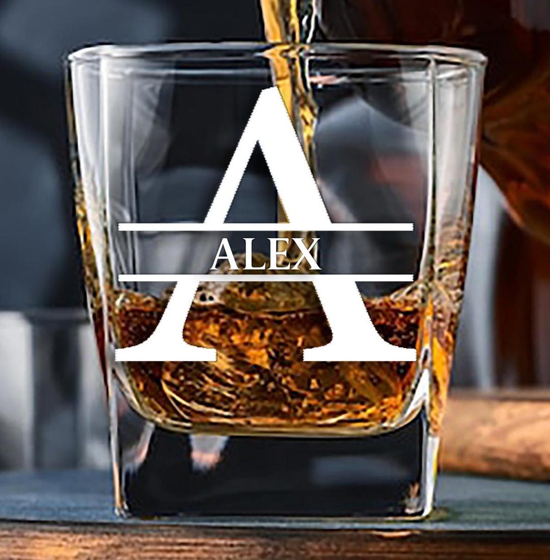 Monogrammed Whiskey Glass Personalized, Engraved Custom Bourbon Glass ...