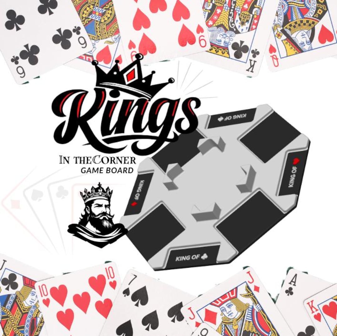 Kings in the Corner Game Board | Playing Card Organizer | Family Night ...
