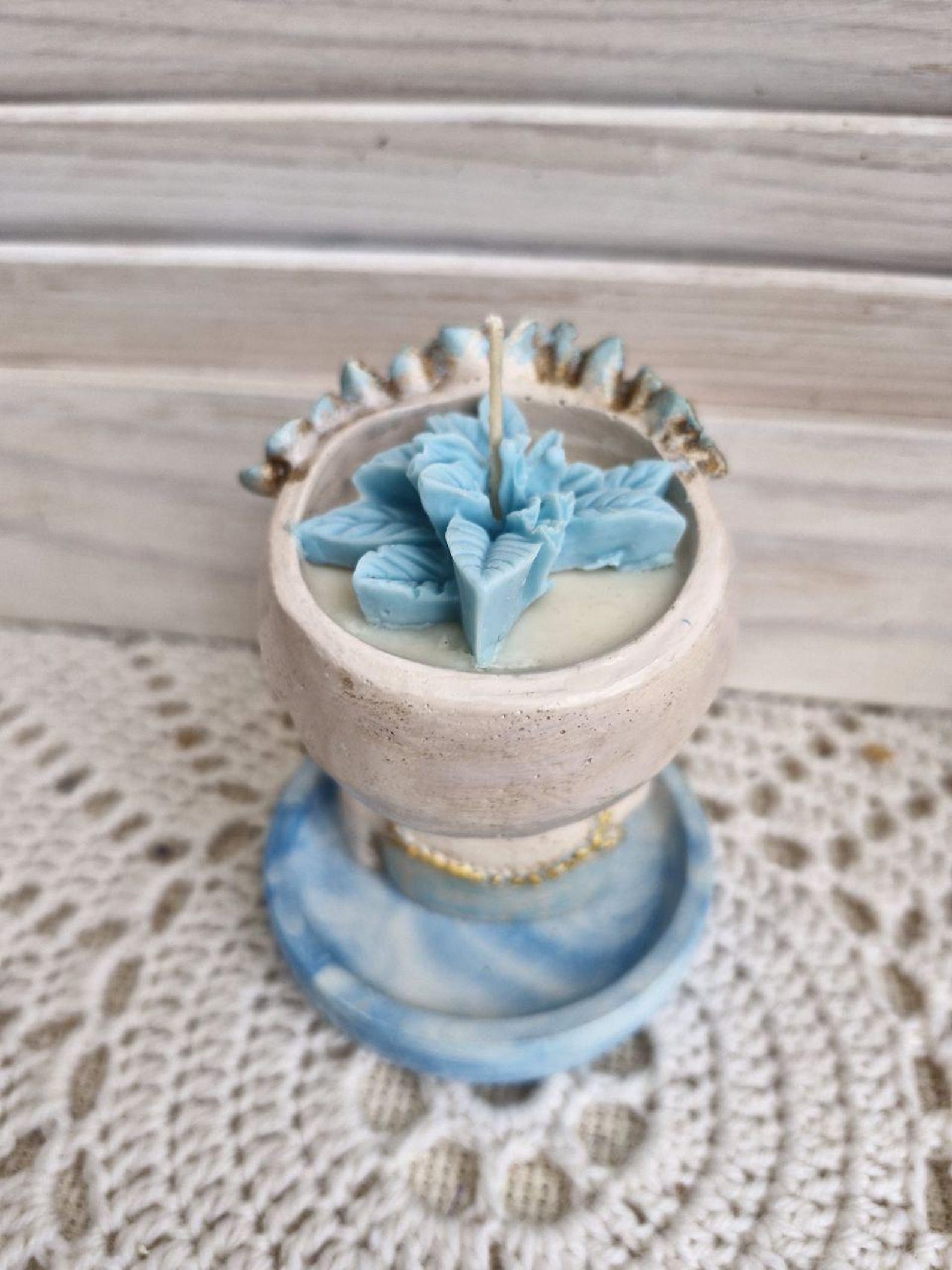 Candle in Gypsum Pots Gypsum Girl Gypsum Art Home Decor Handmade Gift ...