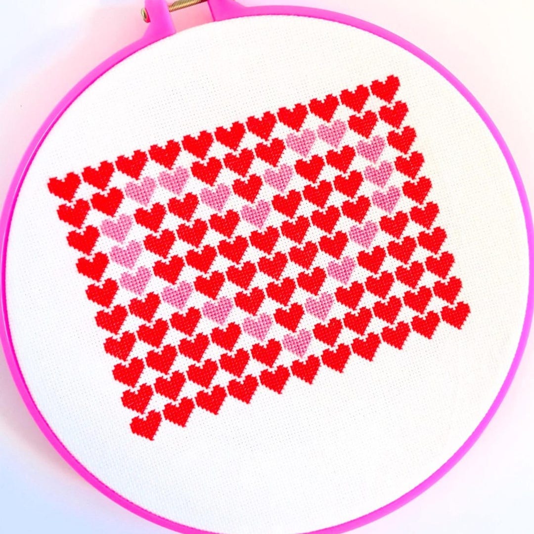 Hearts Cross Stitch Pattern | Heart Cross Stitch Pattern | Cross Stitch ...