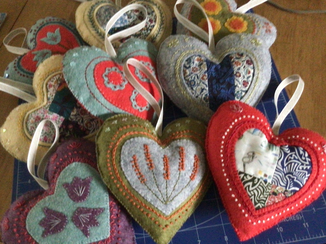 Heart Shaped Lavender Sachet, Felt Heart Shape, Teacher Gift, Hand Made ...