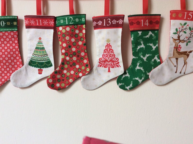 Stocking Advent Advent Calendar Christmas Stockings Advent - Etsy UK