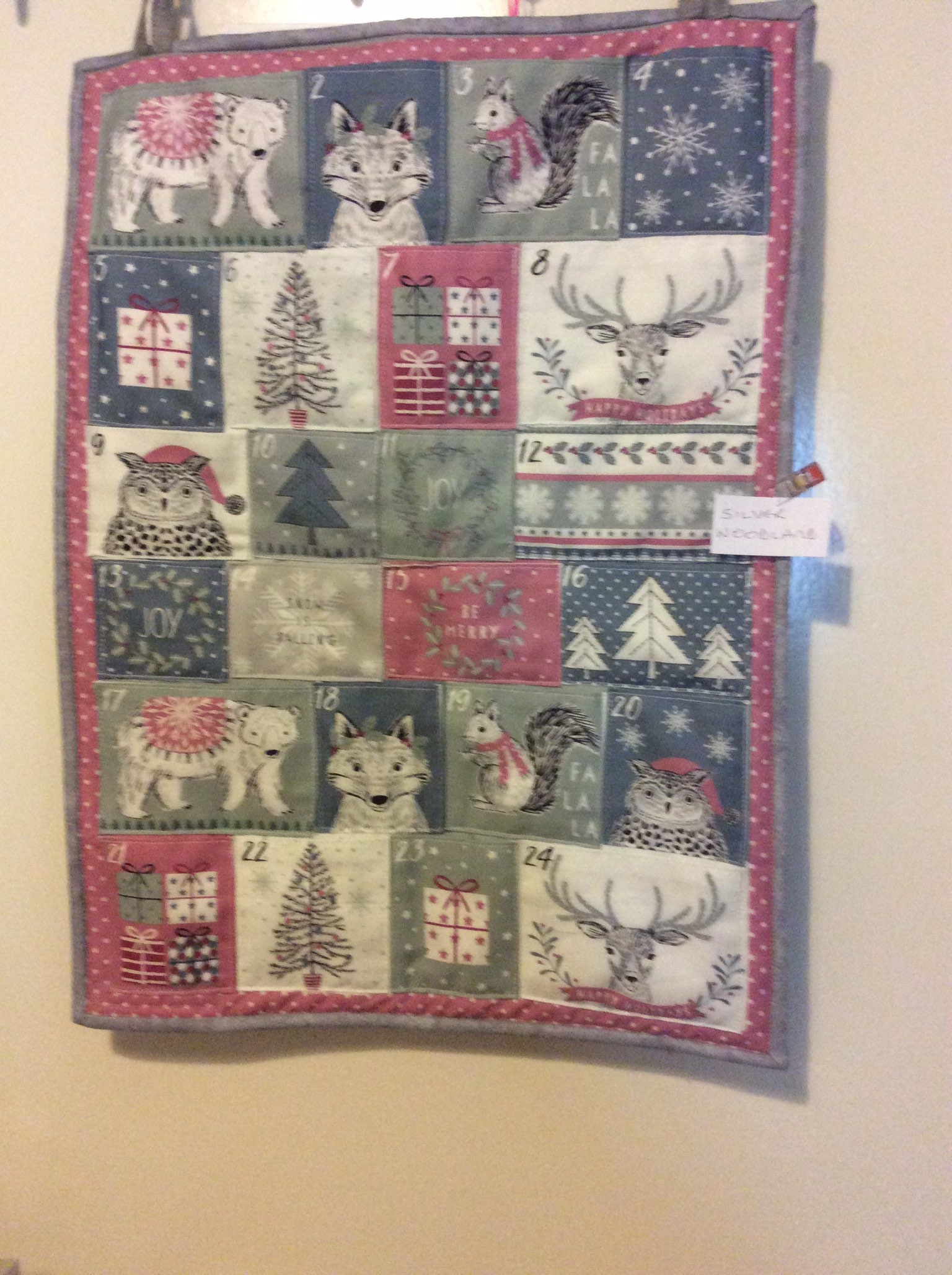 Christmas advent calendar fabric Christmas wall hanging | Etsy