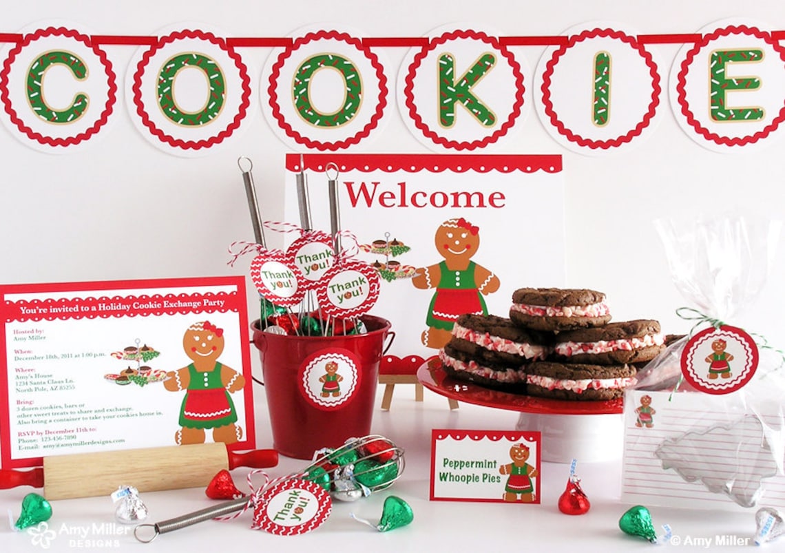 Holiday Cookie Exchange Party Invitation Kit DIY Printable | Etsy
