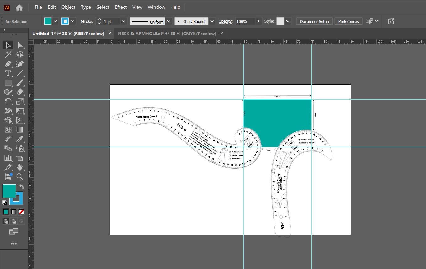 Curved Ruler Set for Fashion Design: Digital/printable Pattern Making ...
