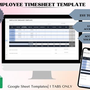 Employee Timesheet Template Editable Spreadsheet for Google Sheets ...