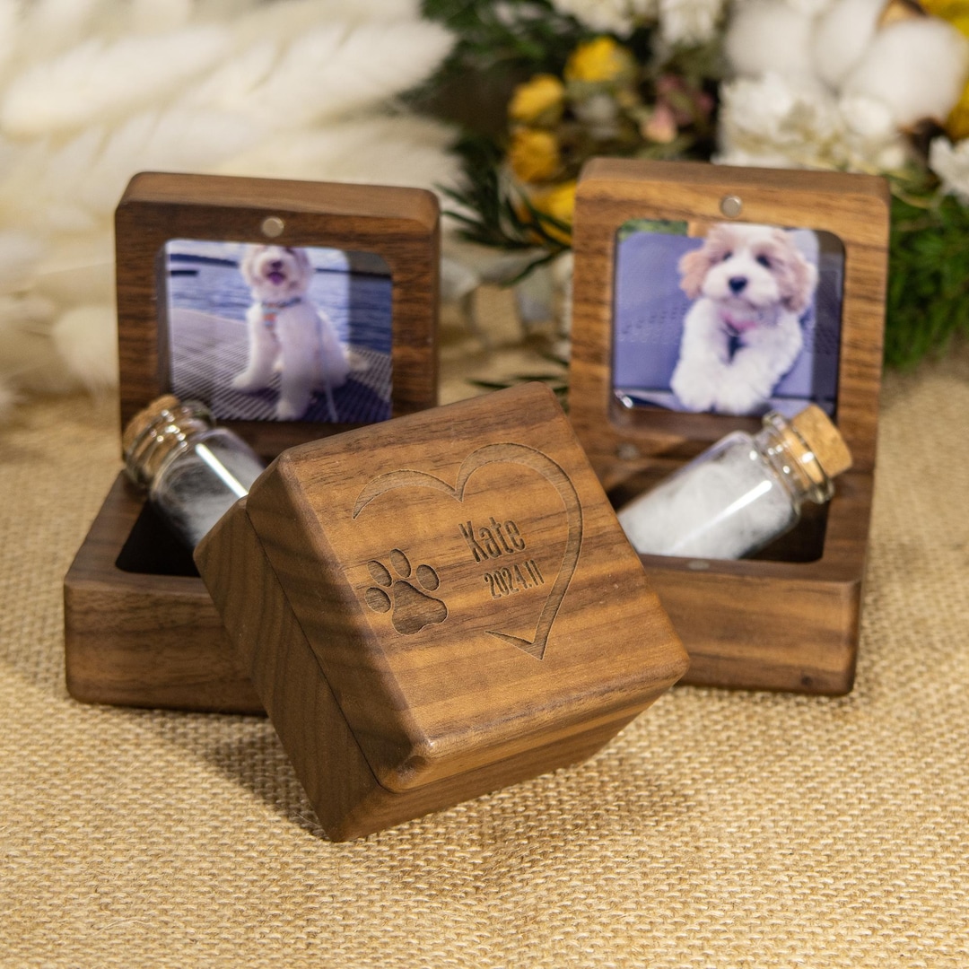 Custom Wooden Pet Memorial Box,personalized Pet Ashes Box,wooden Pet ...