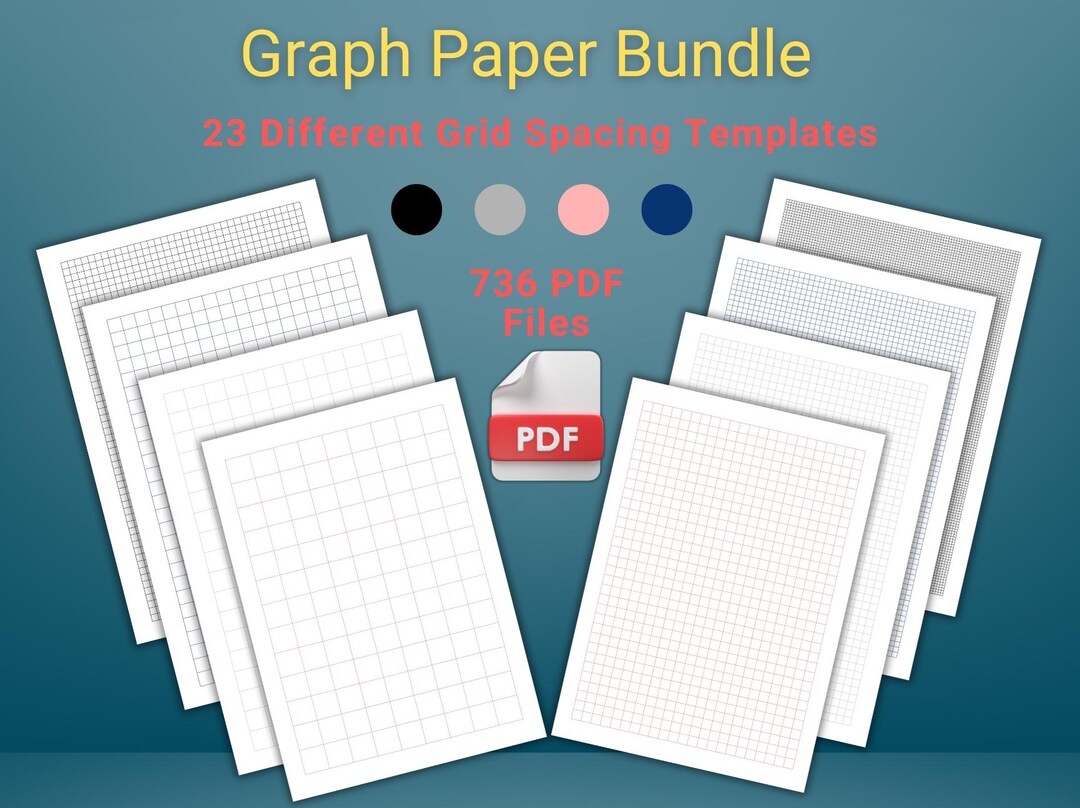 Graph Paper Bundle, Printable Grid Paper, Squared Paper, Cross Stitch ...