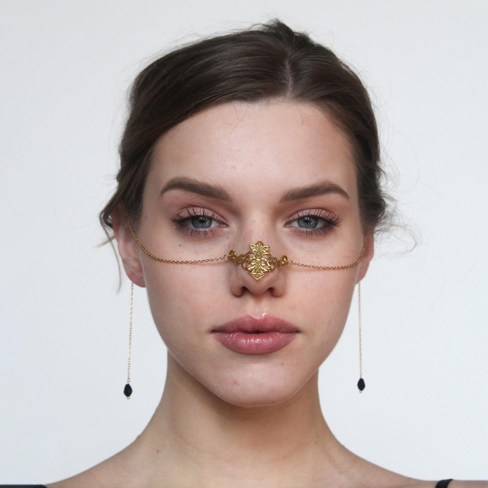 Gothic Face Chain, Baroque Nose Chain Jewelry, Fantasy Statement Face ...