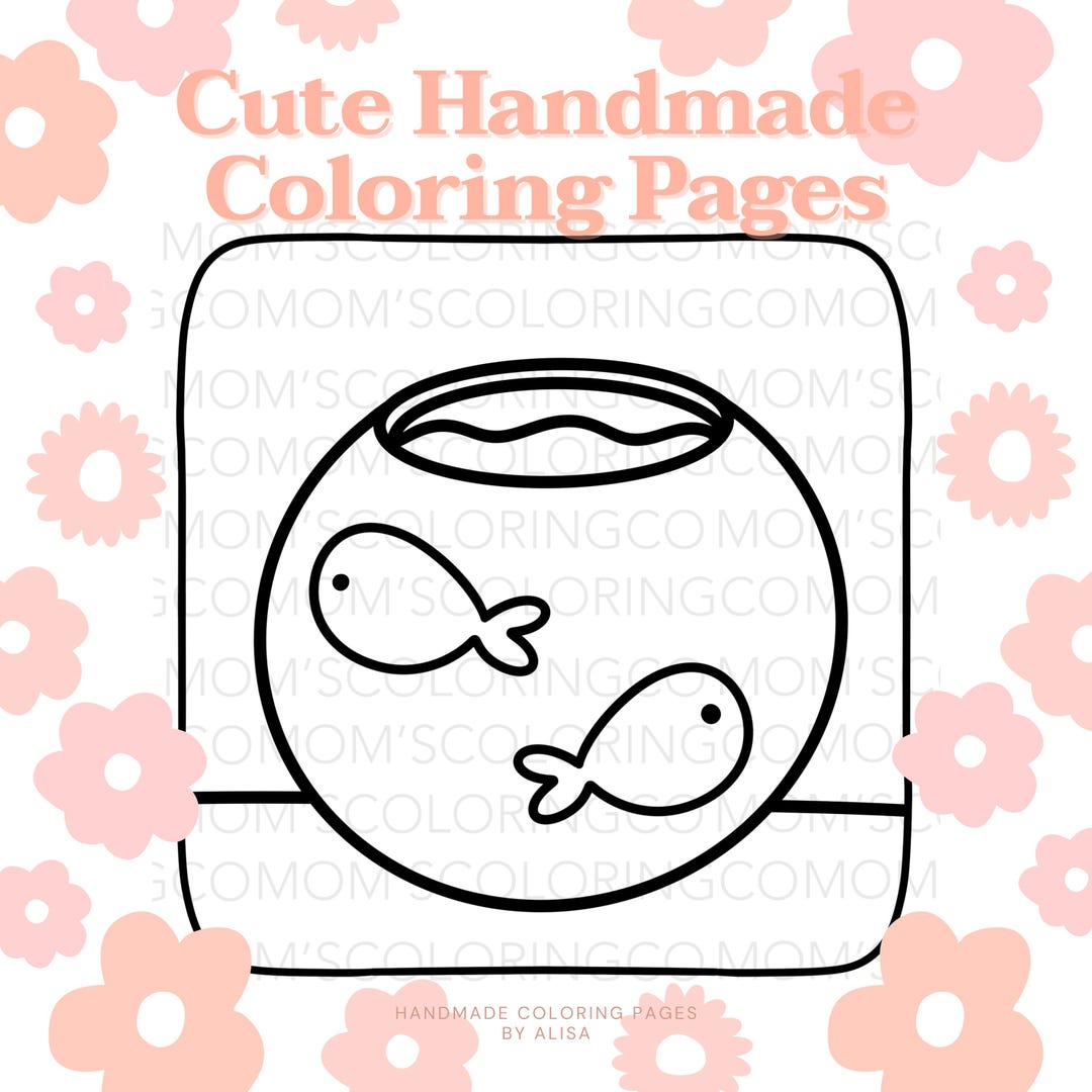 Fishbowl Coloring Page | Printable | Good for Texture and Design ...