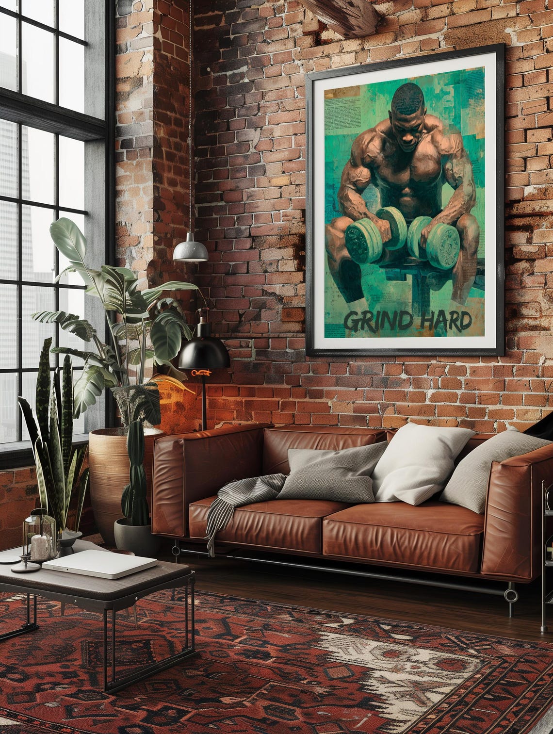 Abstract Gym Art Bodybuilder Wall Print Fitness Motivation Poster ...