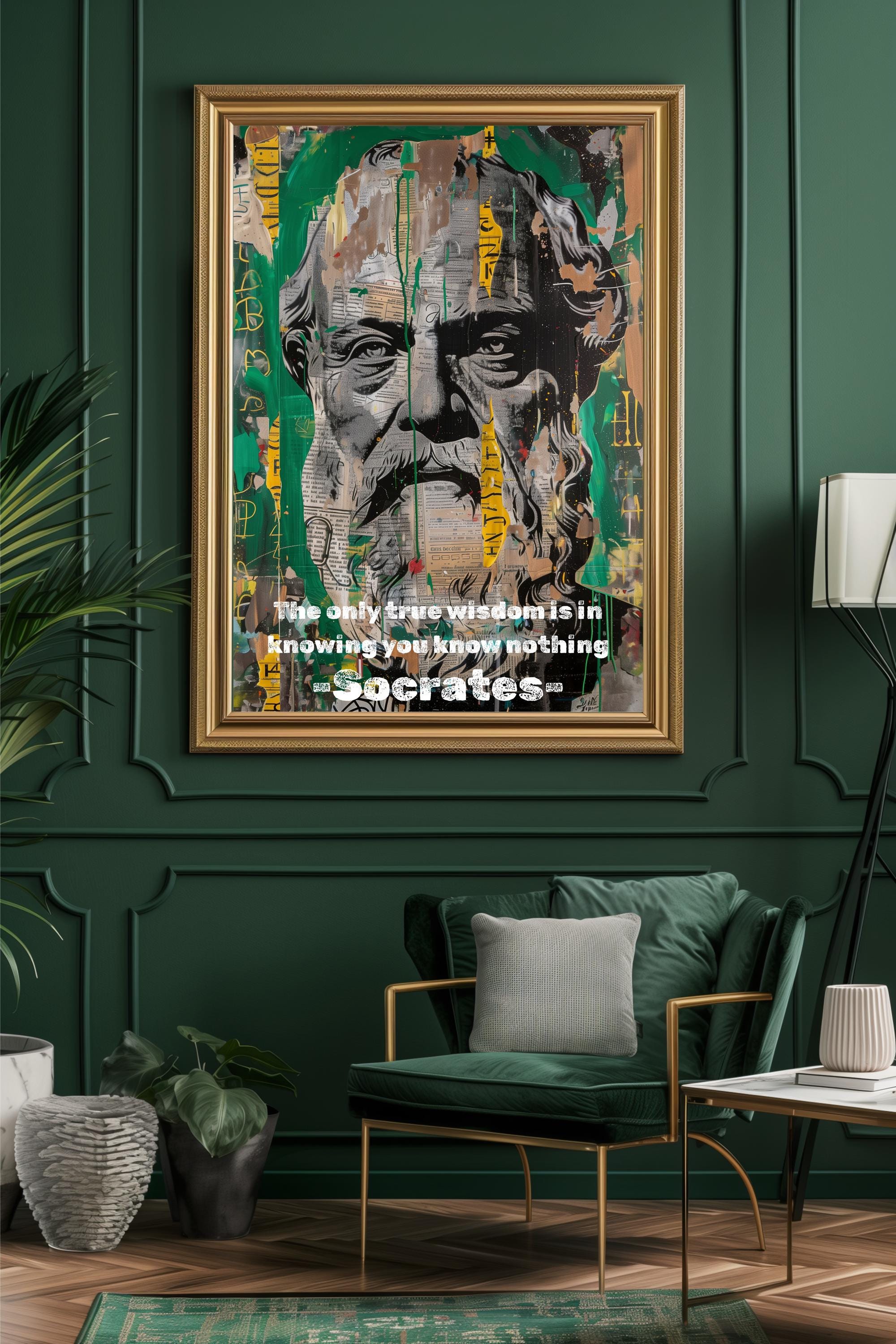 Socrates Abstract Wall Art Stoic Philosophy Quote Print Inspirational ...