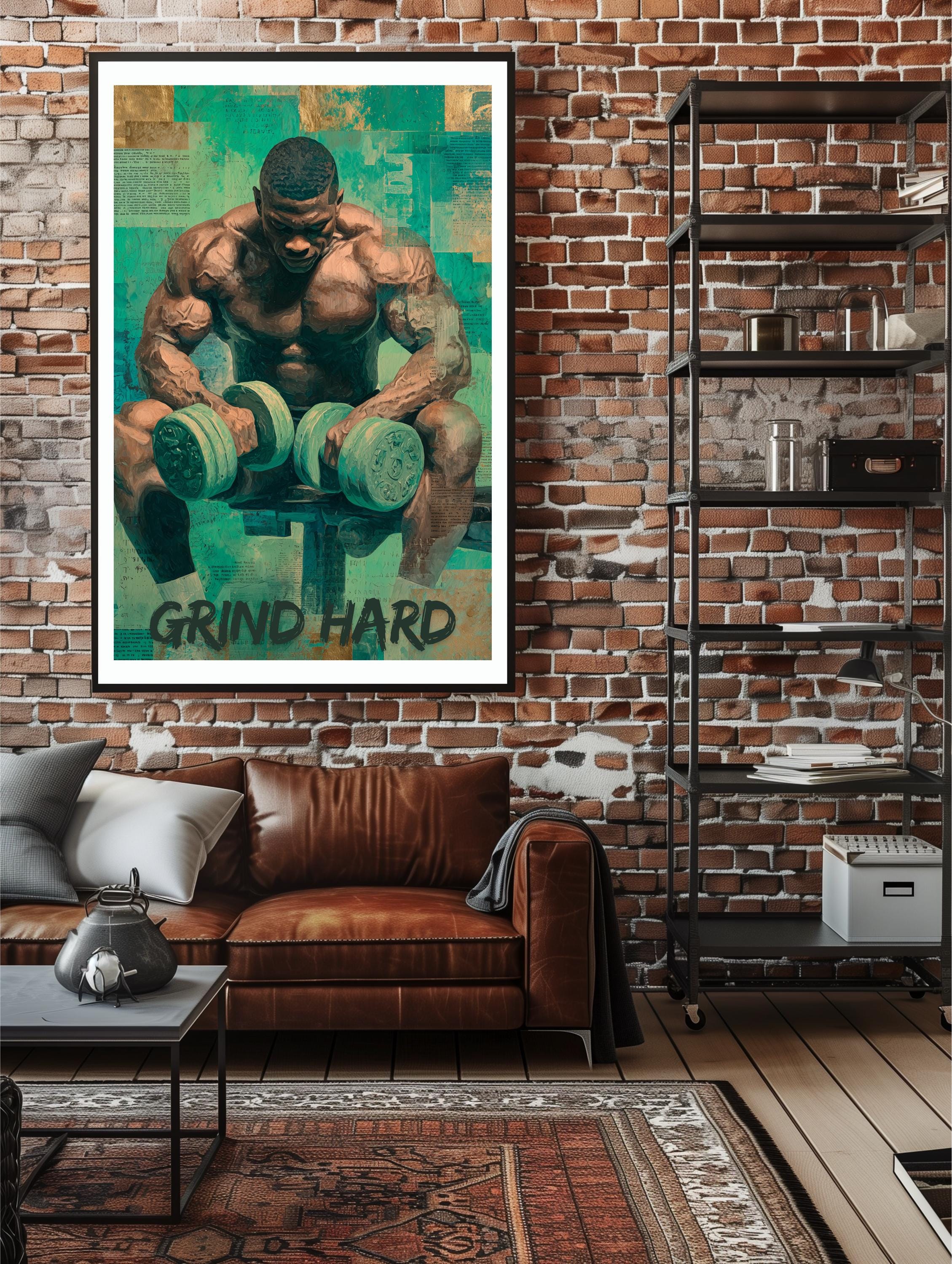 Abstract Gym Art Bodybuilder Wall Print Fitness Motivation Poster ...