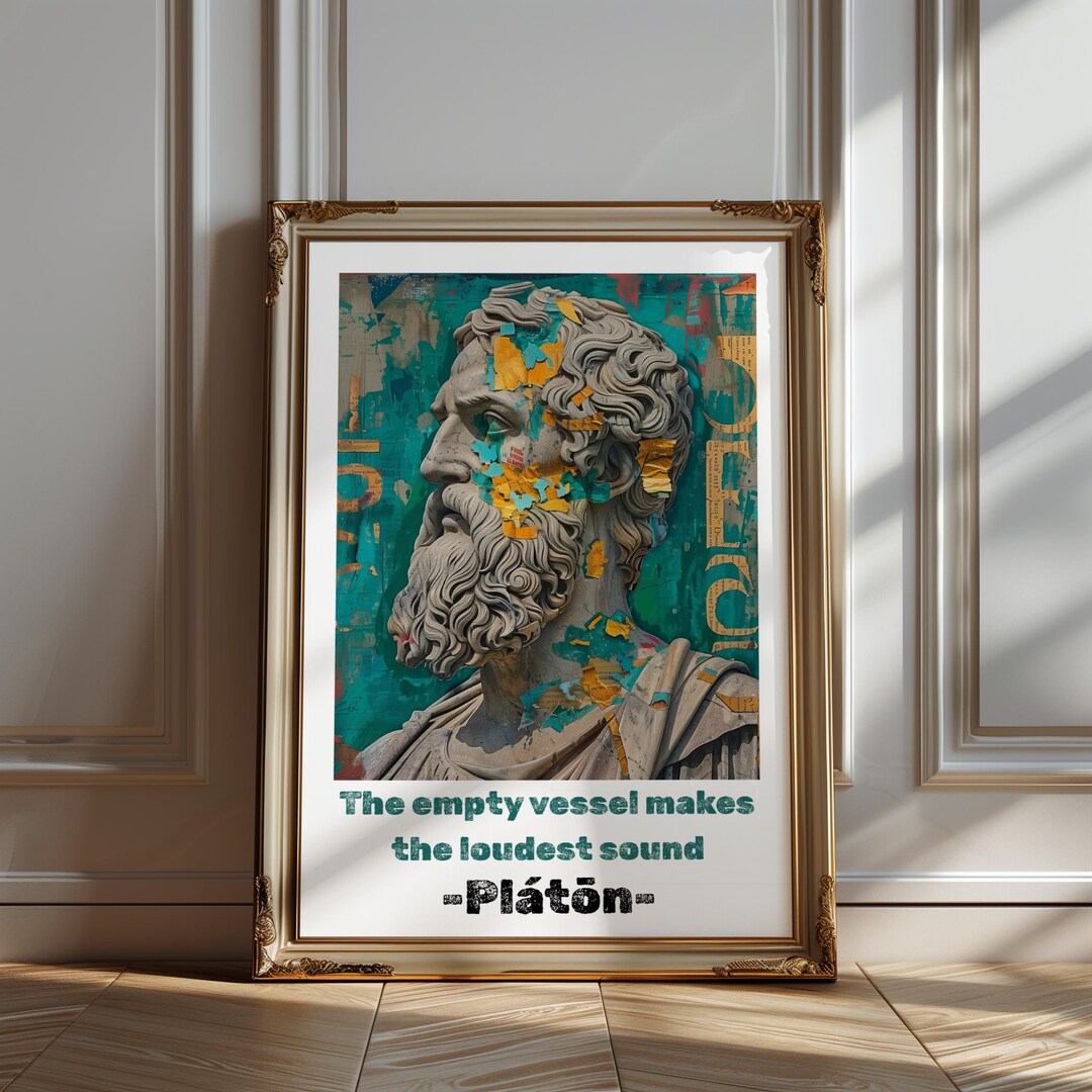 Plato Wall Art Print Ancient Greek Philosopher Bust Mixed Media Pop Art ...