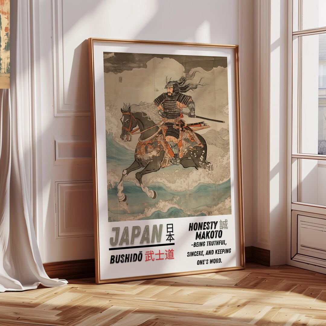 Retro Samurai Art Poster Home Decor Japanese Wall Art Vintage Style ...