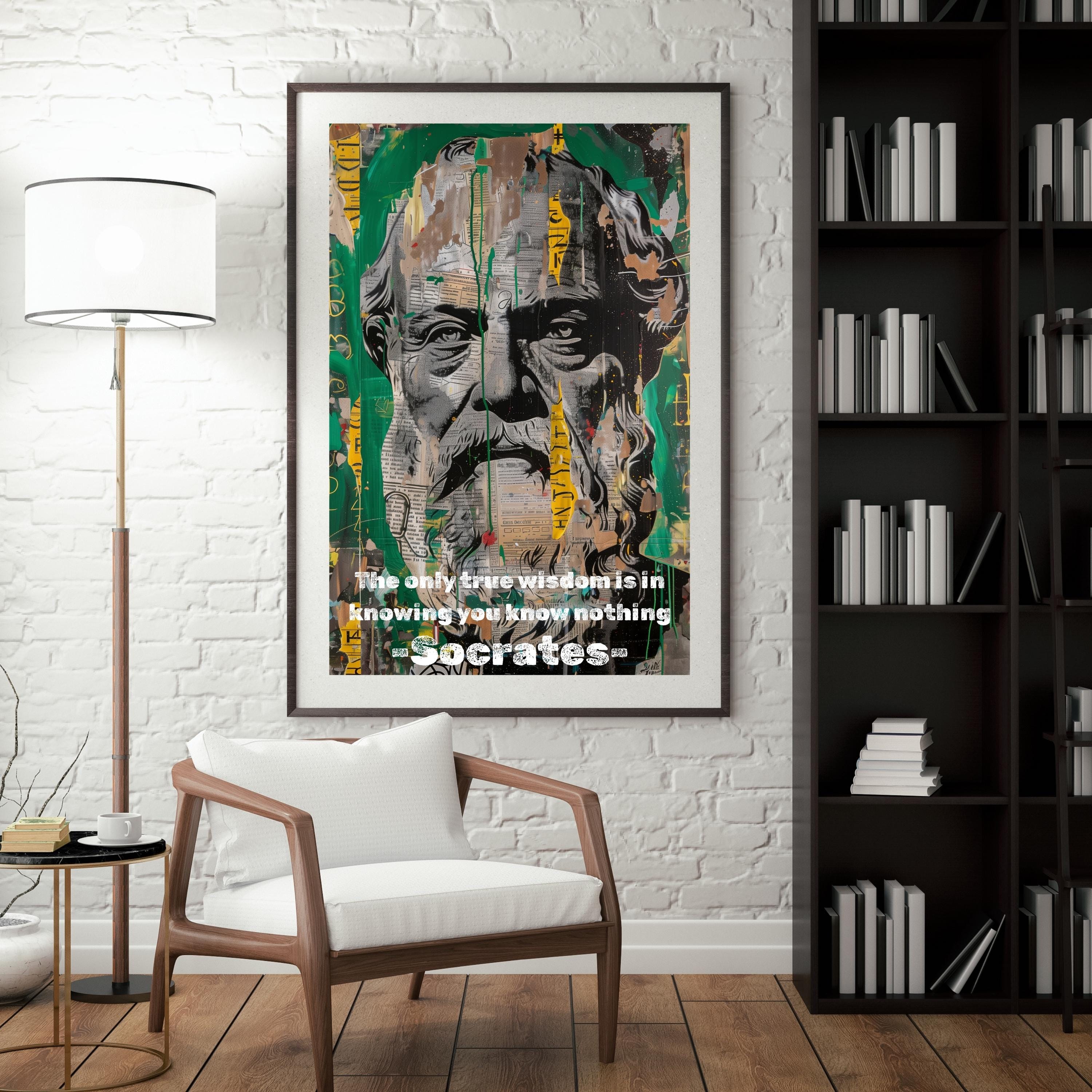 Socrates Abstract Wall Art Stoic Philosophy Quote Print Inspirational ...