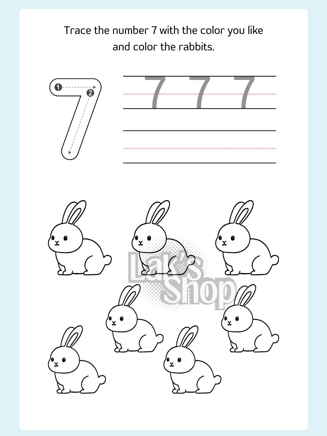 Animal Number Tracing and Coloring - Etsy
