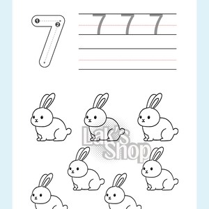Animal Number Tracing and Coloring - Etsy
