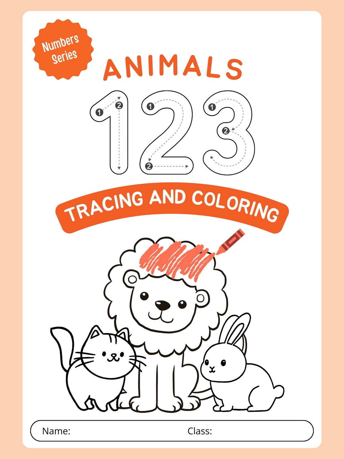 Animal Number Tracing and Coloring - Etsy