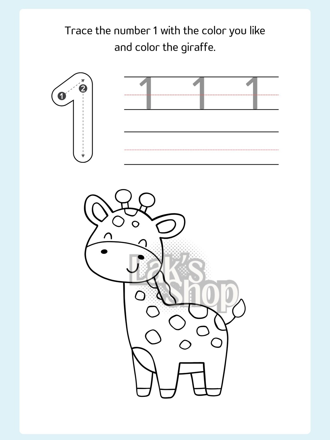 Animal Number Tracing and Coloring - Etsy