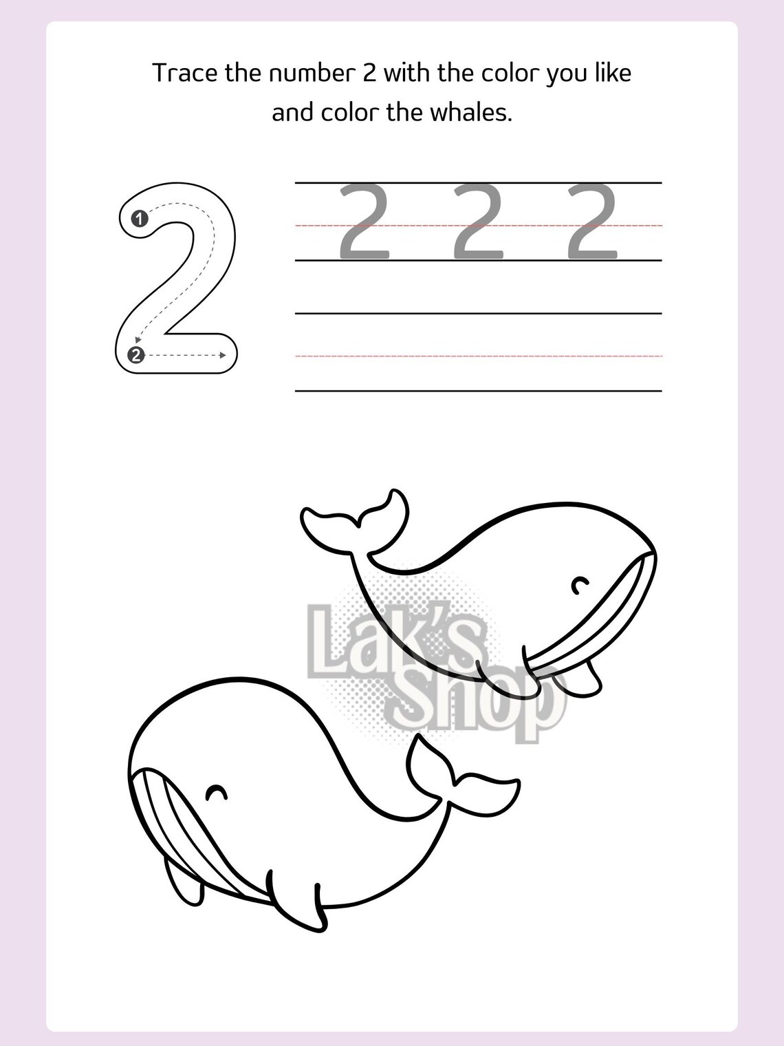 Animal Number Tracing and Coloring - Etsy
