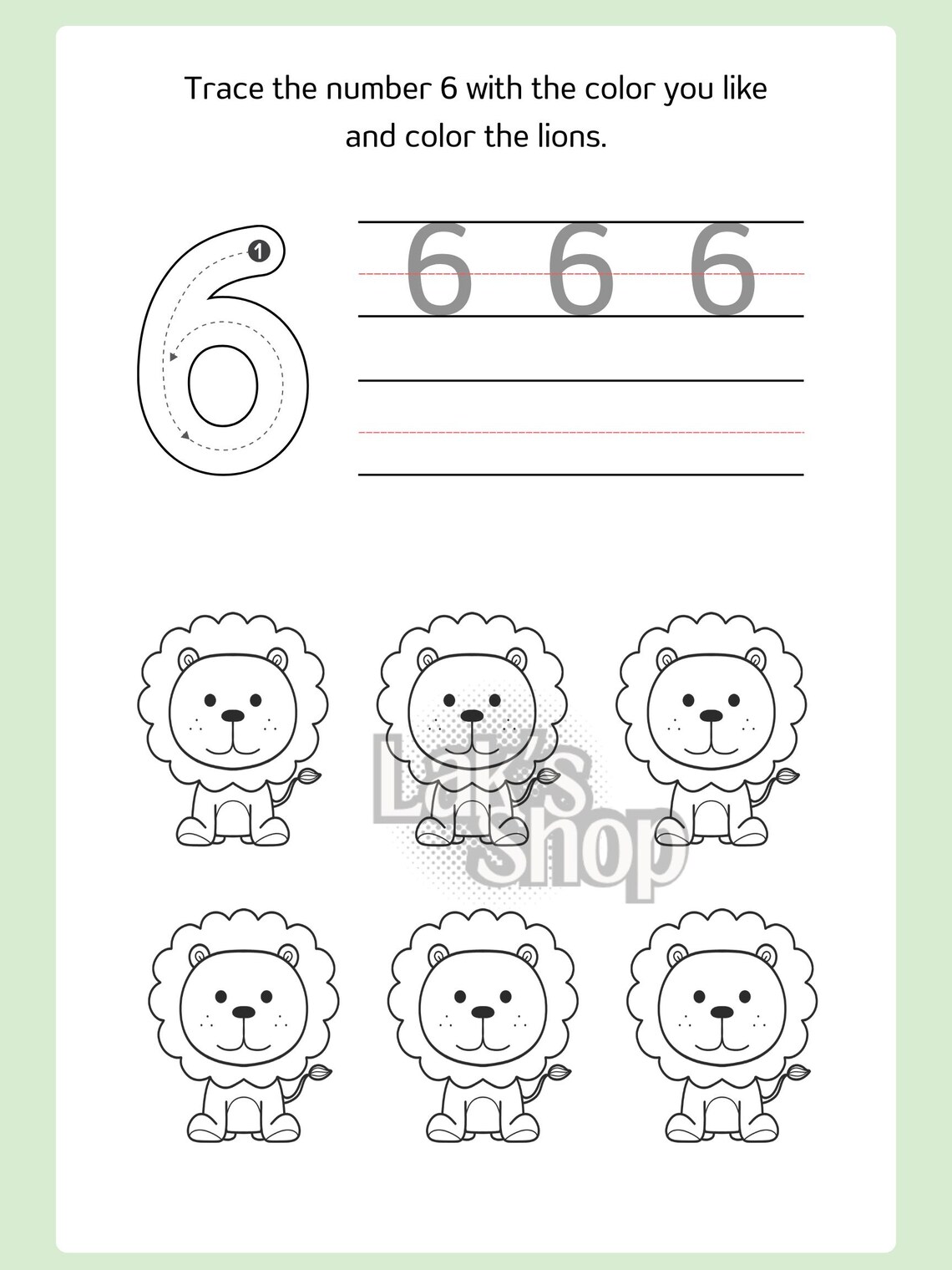 Animal Number Tracing and Coloring - Etsy