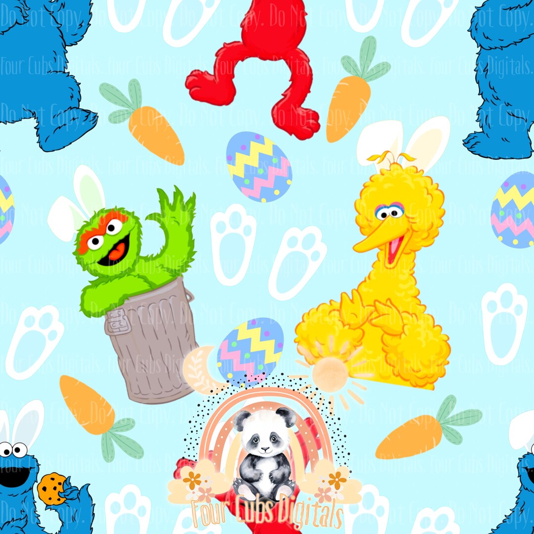 Blue Easter Street Monsters Seamless - Etsy