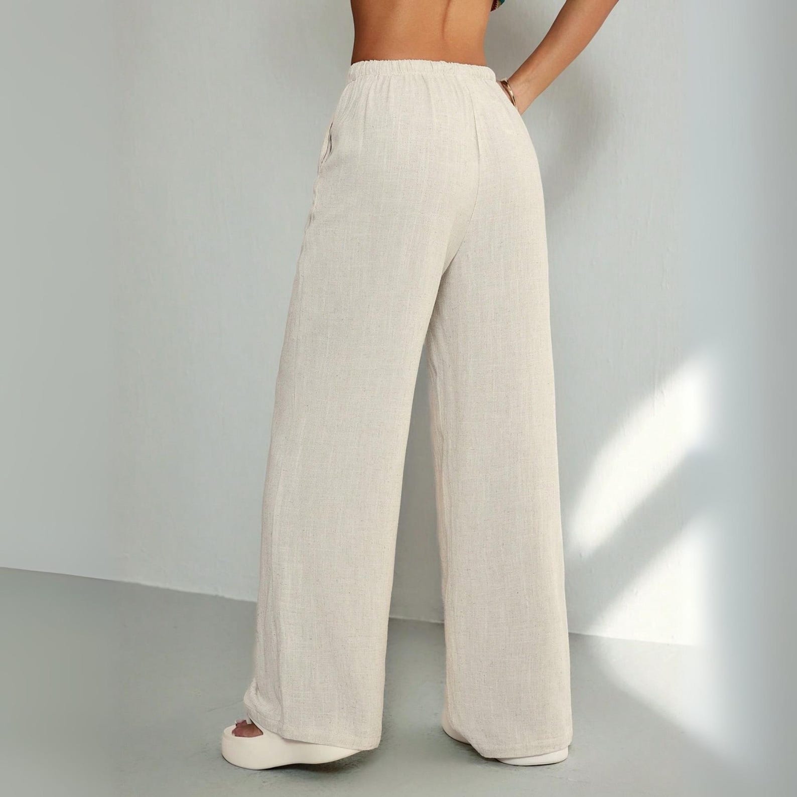 Elastic Wide Leg Pants Sewing Pattern, Long Loose Pants Pattern for ...