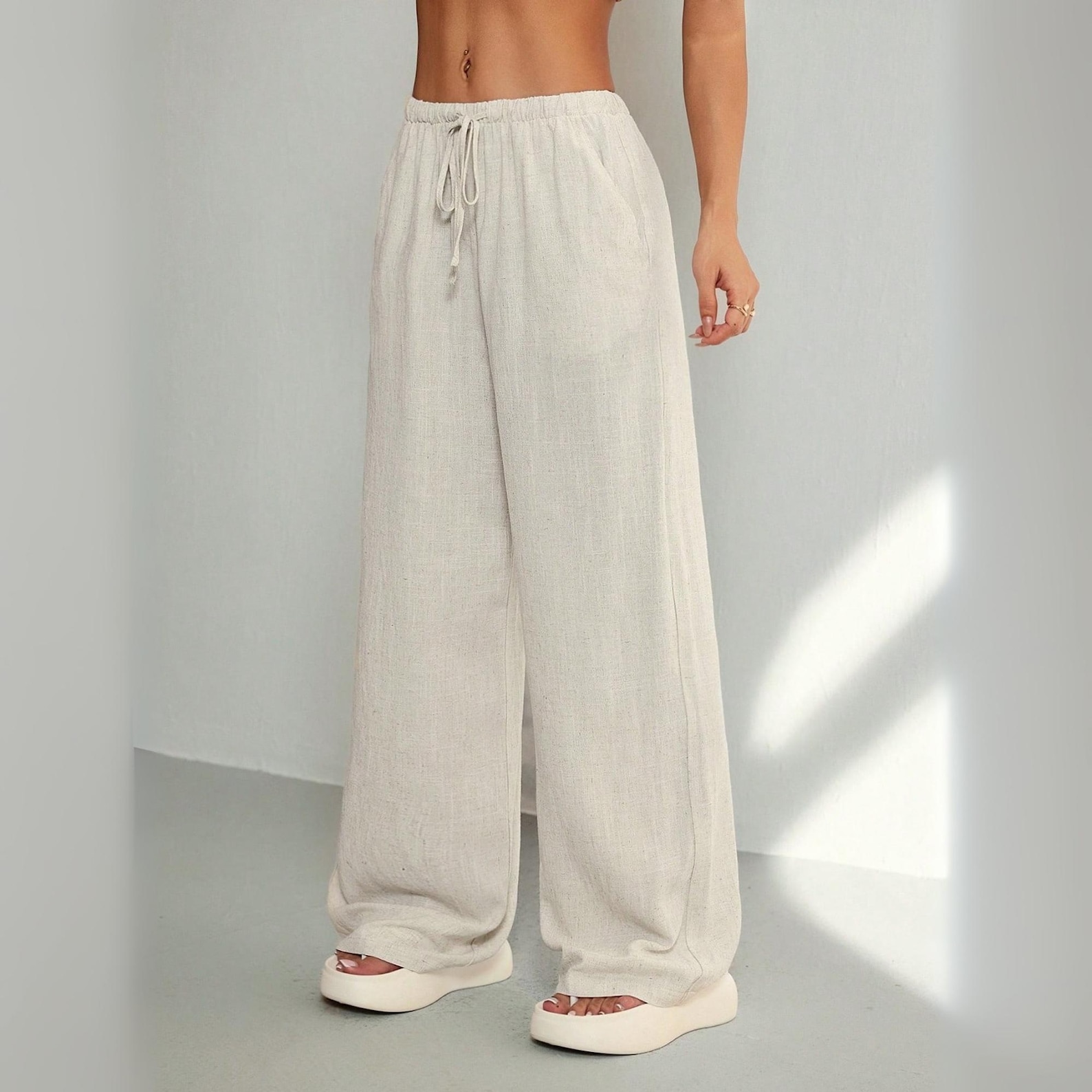 Elastic Wide Leg Pants Sewing Pattern, Long Loose Pants Pattern for ...