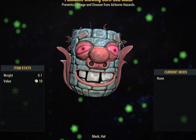 Fallout 76 Fasnacht - Glowing Corn Cob Mask (XBOX ONLY) - Etsy