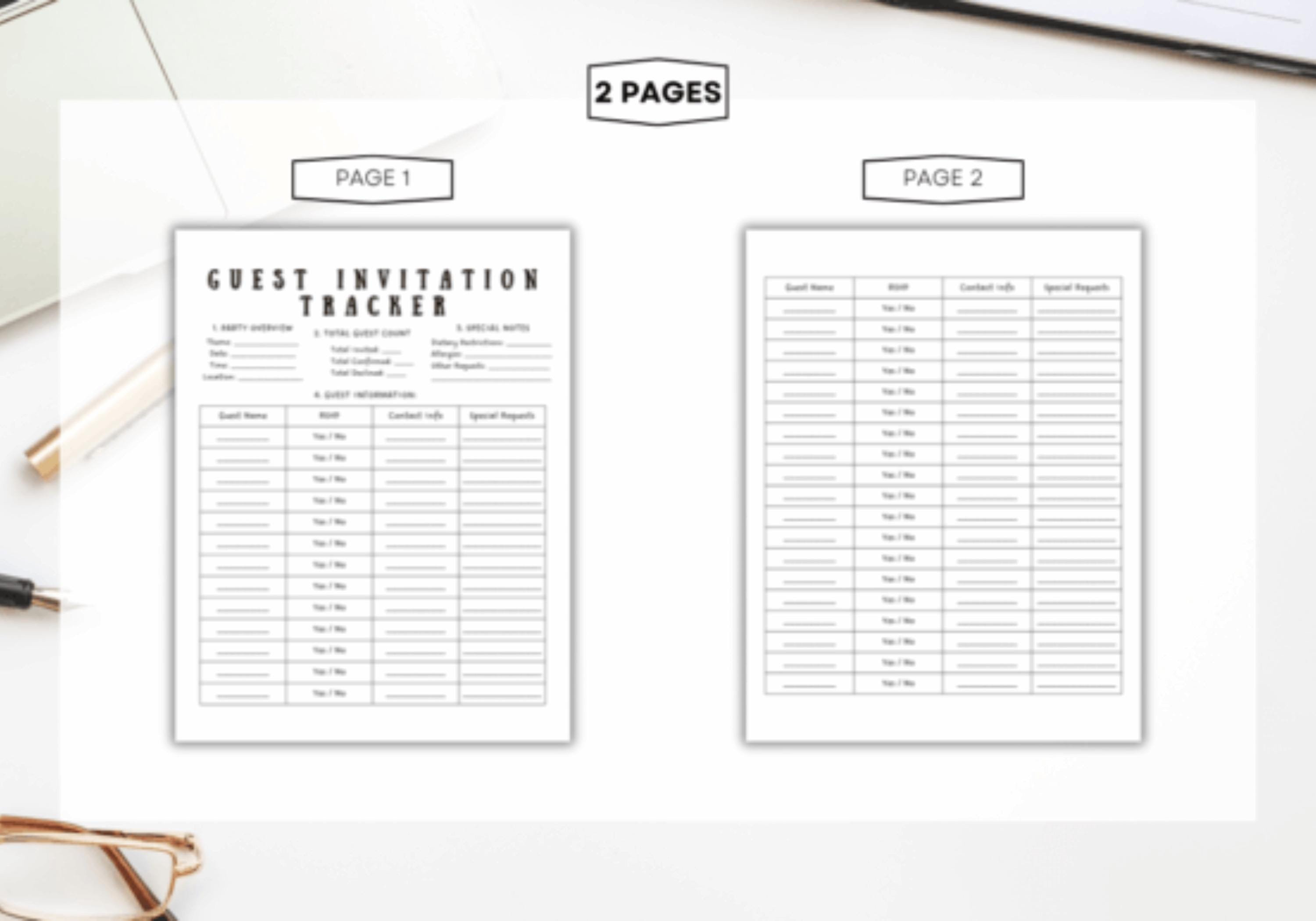 Guest Invitation Tracker | Editable Canva Templates | Event RSVP ...