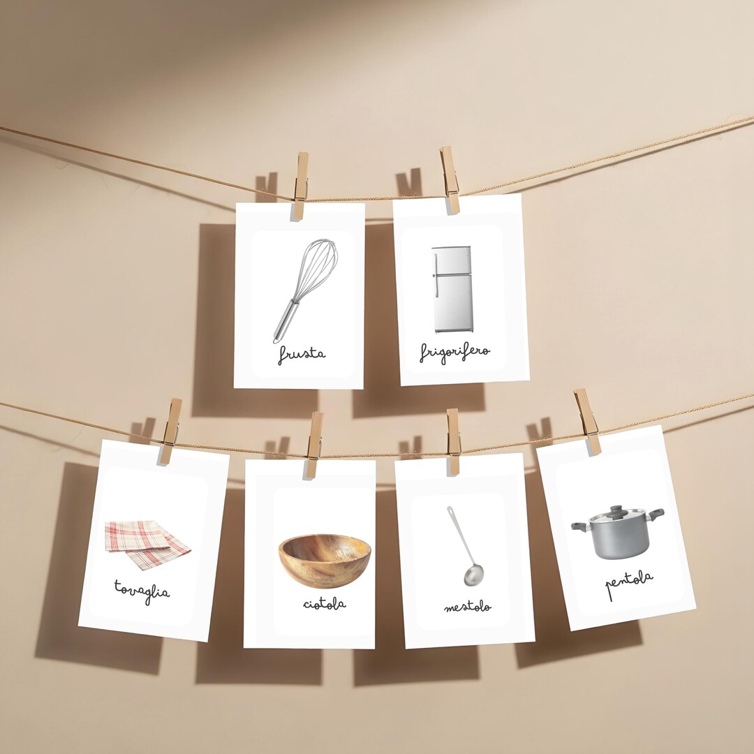 20 Montessori Kitchen Objects Flashcards for Kids, Printable Kitchen ...