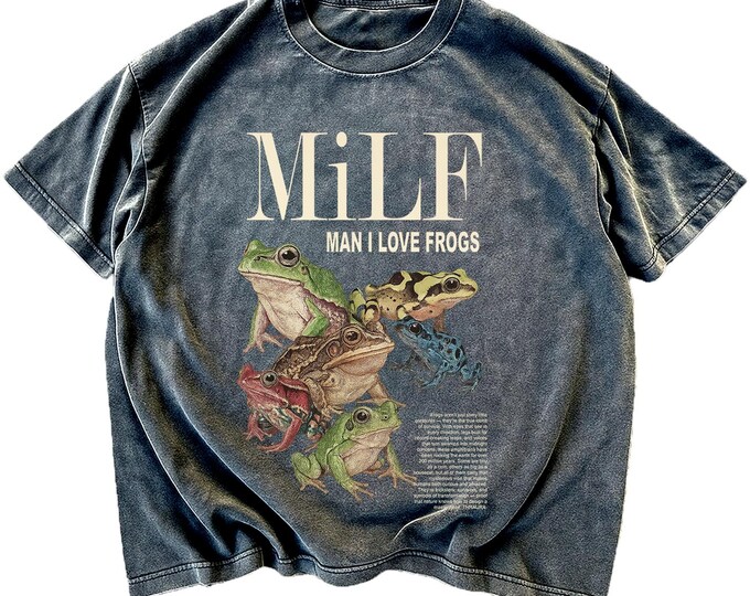 Man I Love Frogs T-shirt: Vintage Gen Z Meme, Sarcastic Frog Lover Tee ...