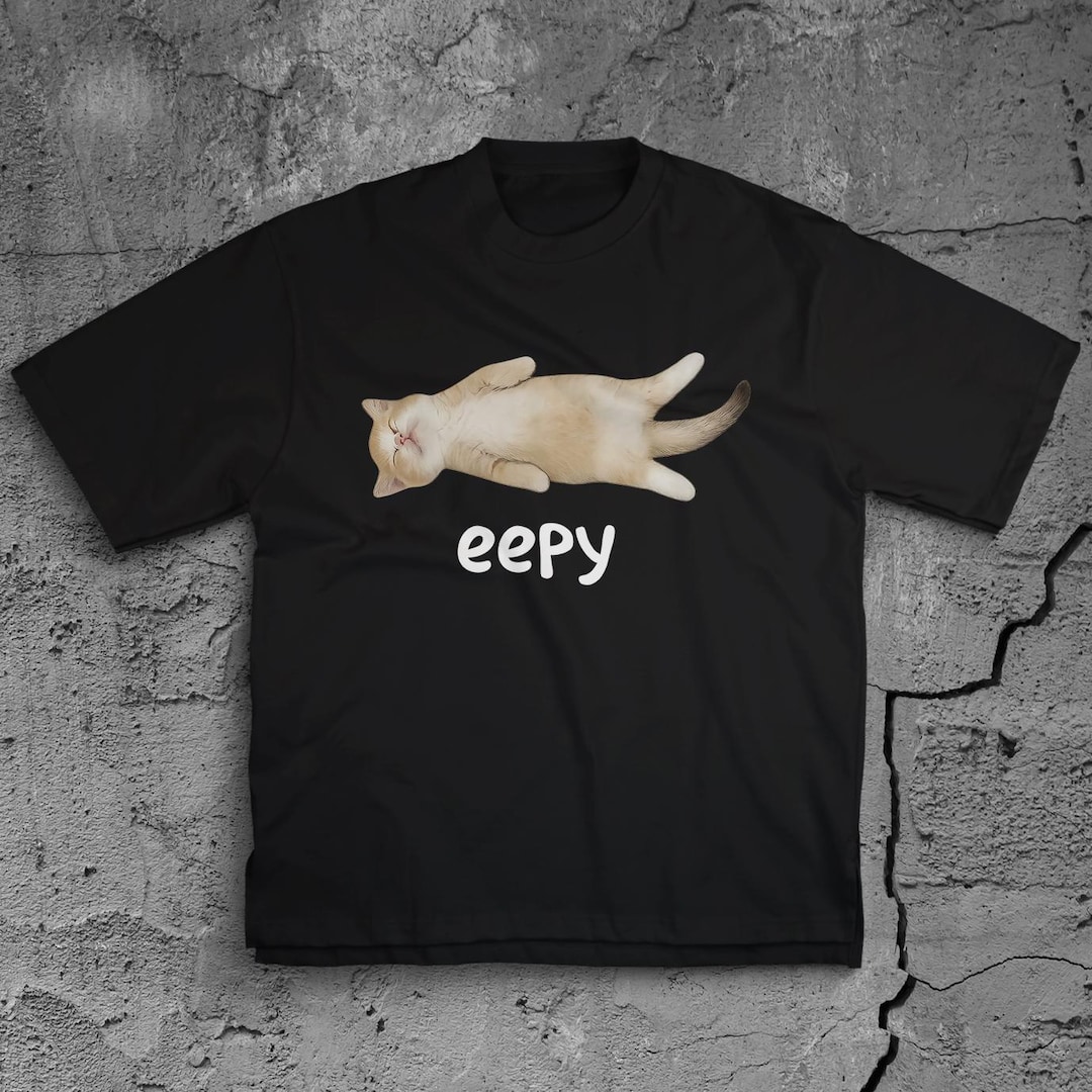 Maglietta con meme "Eepy Cat" e gatto assonnato e sciocco - per la ...