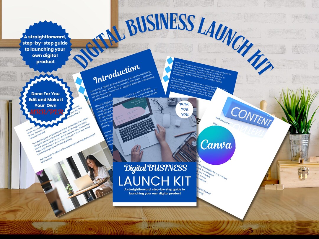 Digital Business Launch Kit MRR PLR, Canva Template MRR, Digital ...