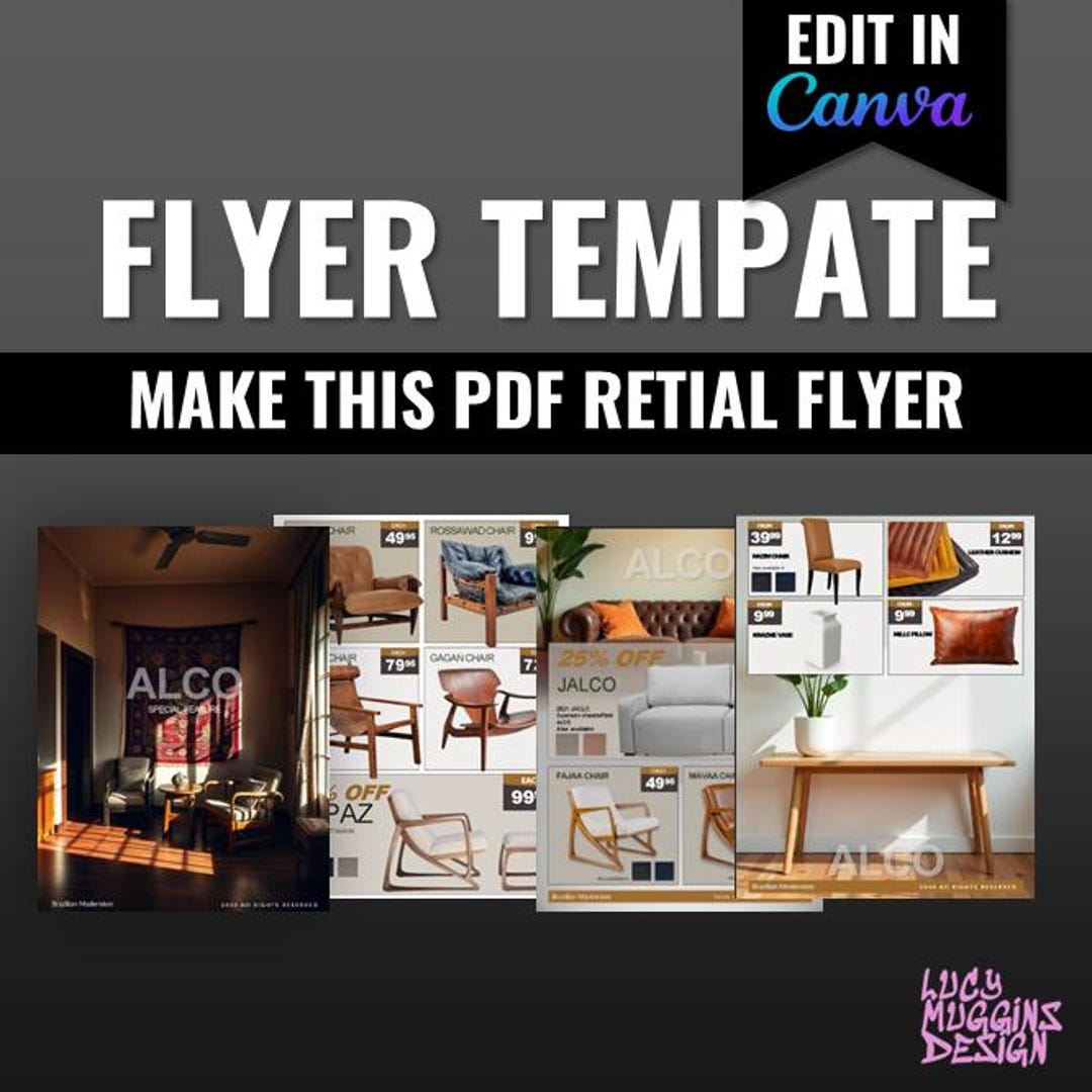 Digital Retail Flyer Template - Furniture - Etsy