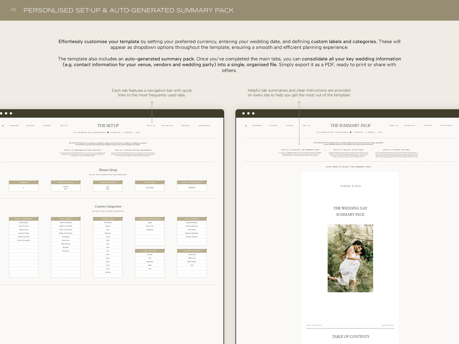 Wedding Planner Spreadsheet Budget Tracker, Checklist, Guests, Seating ...