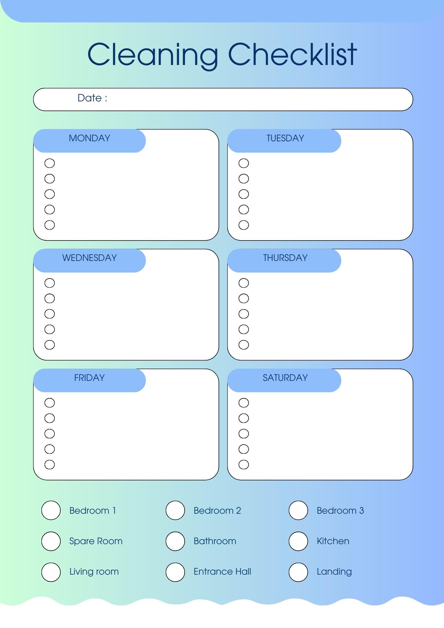 Cleaning Checklist, Simple to Use, Download and Print - Etsy